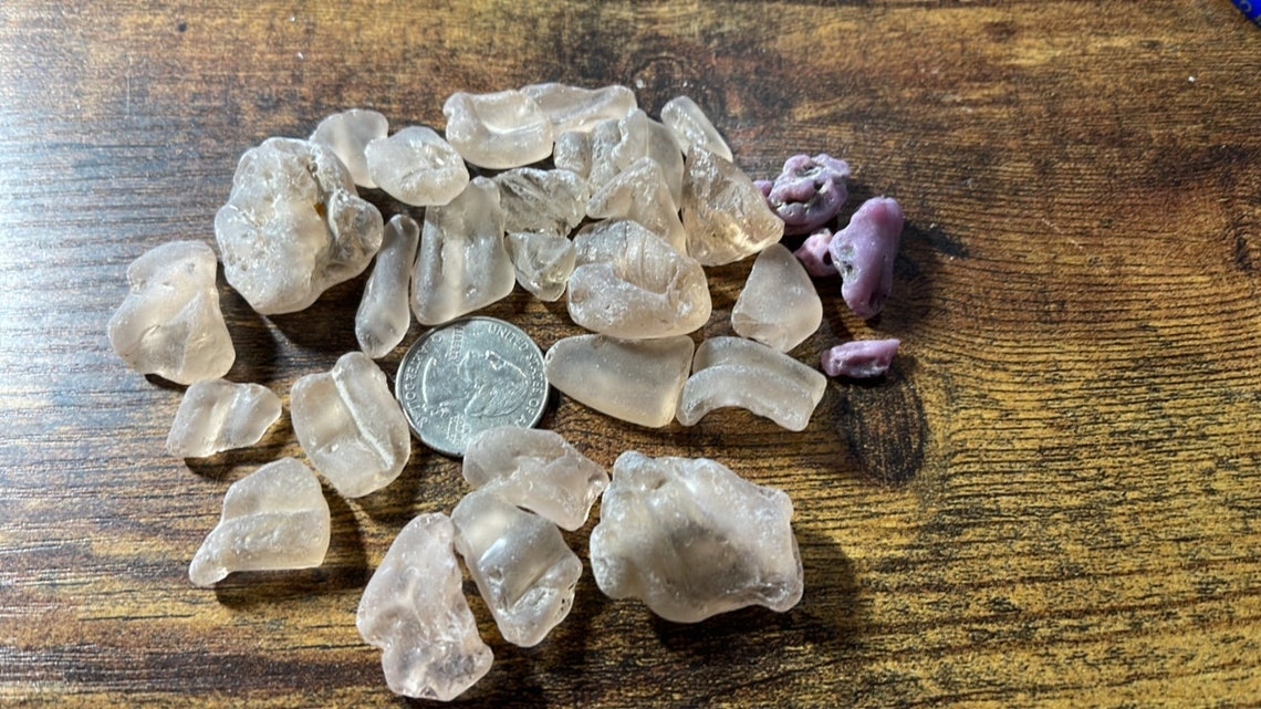 Recycled Pink Glass, Tumbled Pink Glass, Pink Homemade Sea Glass, Pink ...