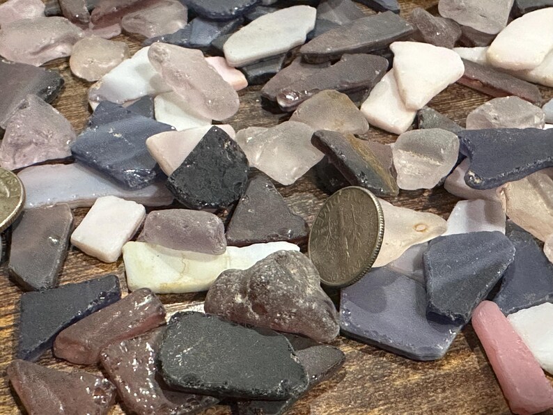 Purple Sea Glass, Sea Glass Bulk, Sea Glass Lot, 120 Pieces of Small to ...