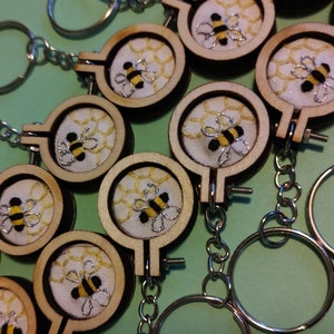 Mini Embroidered Keychain - Etsy