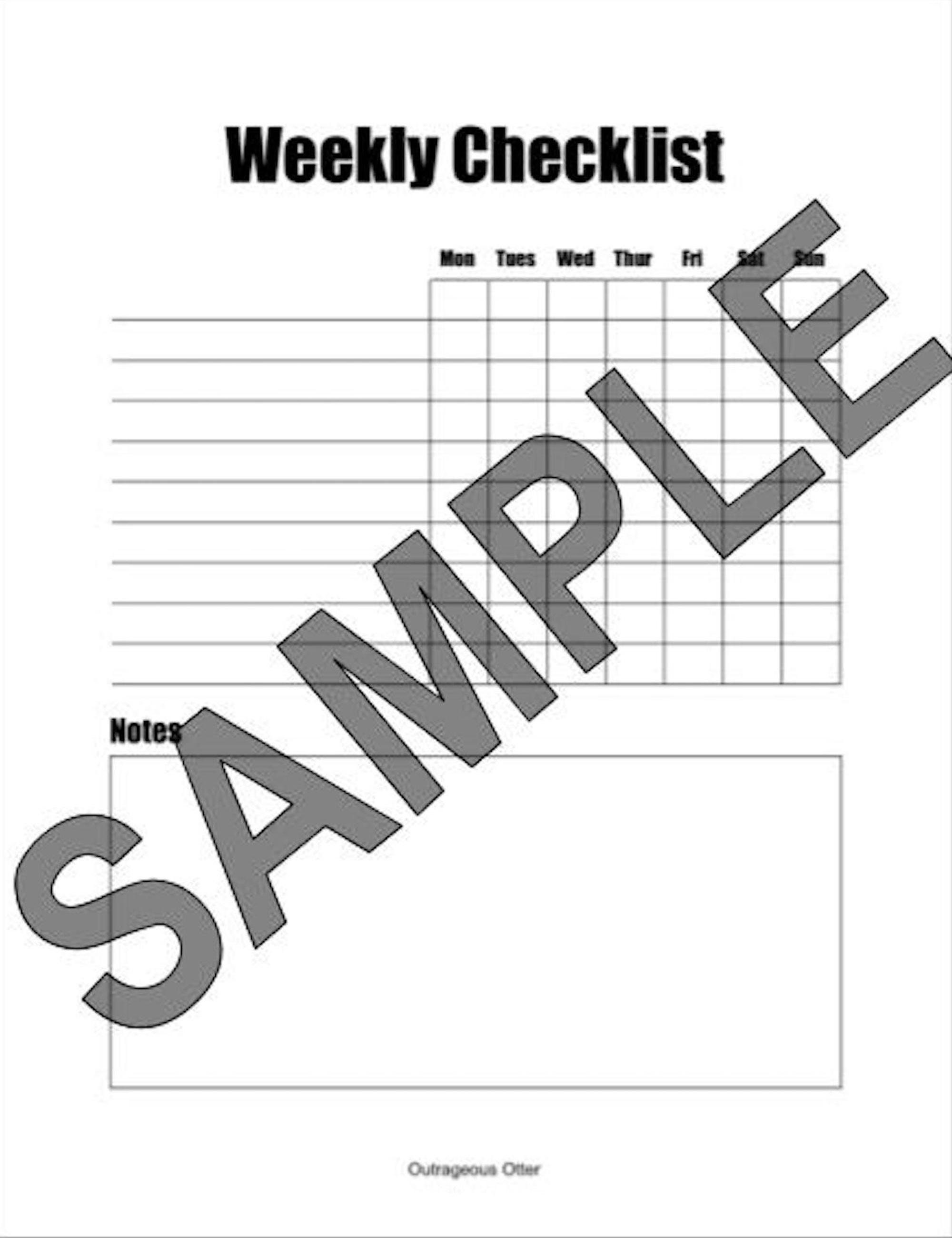 Weekly Checklist Fillable PDF - Etsy