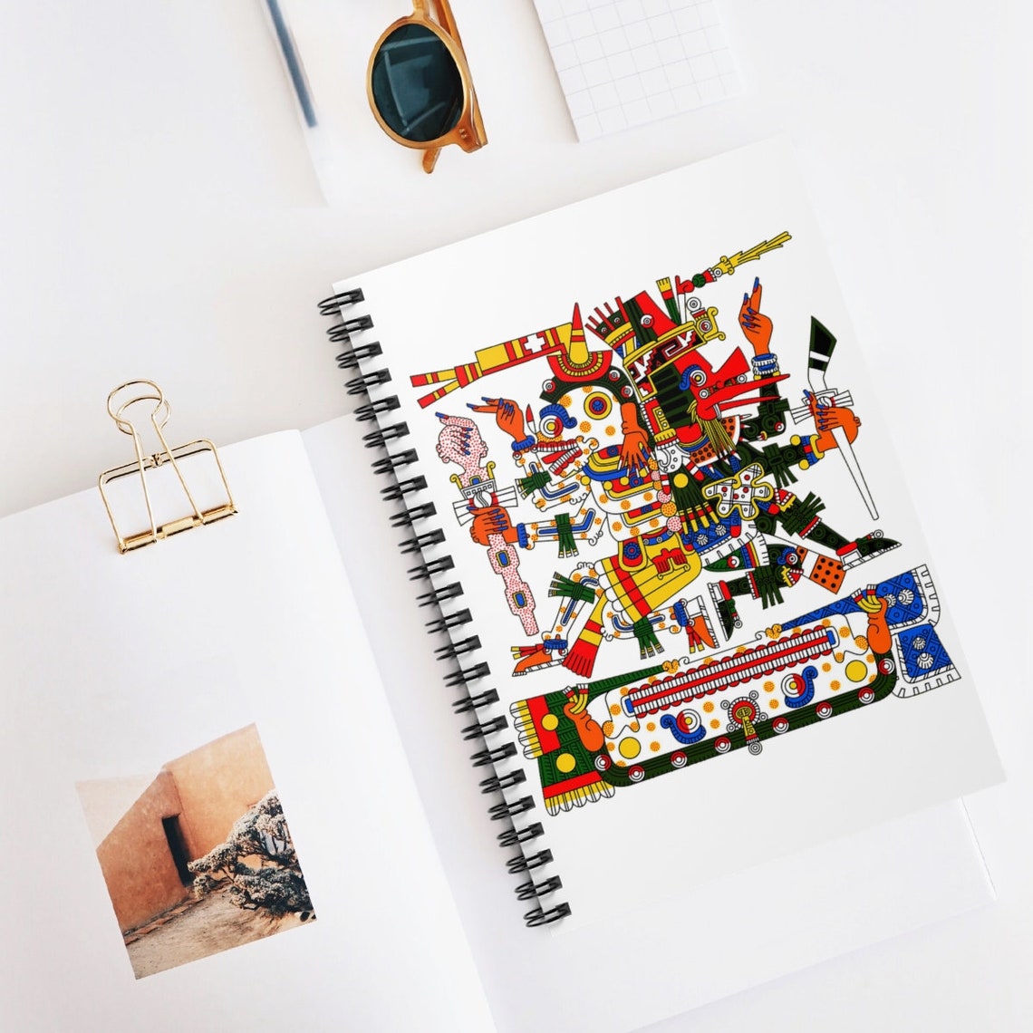 Mictlantecuhtli/quetzalcoatl Symbol of Balance Spiral Notebook Ruled ...