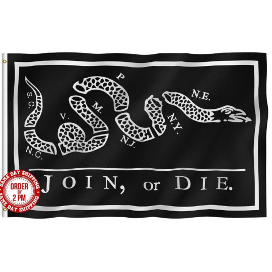 Join or Die Flag 2 Color Options 3x5 Ft Polyester Flag - Etsy