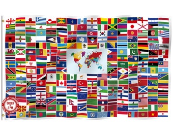 World Wordle Flag - Etsy