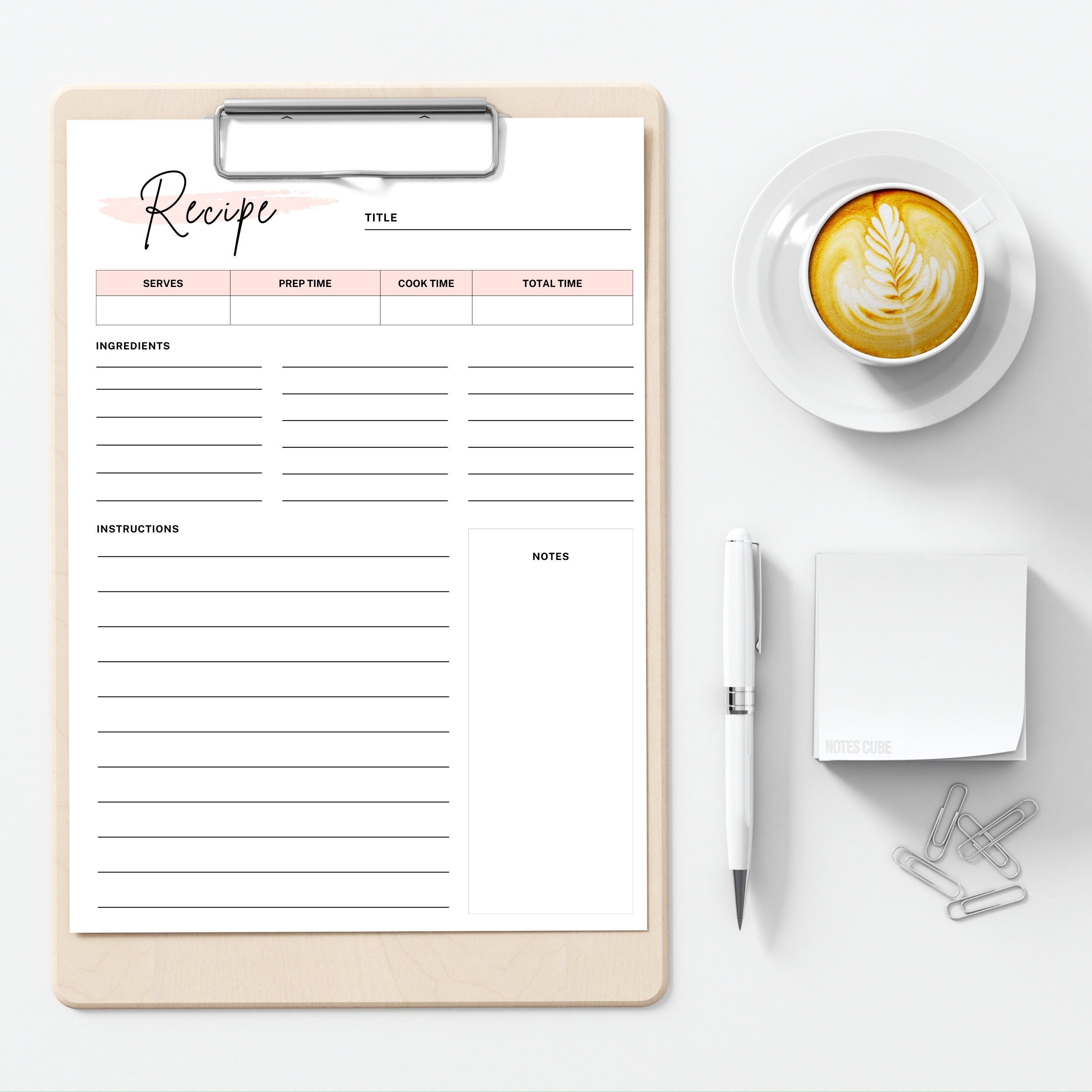 Editable Recipe Sheet Template, Recipe Book Template, Recipe Cards ...