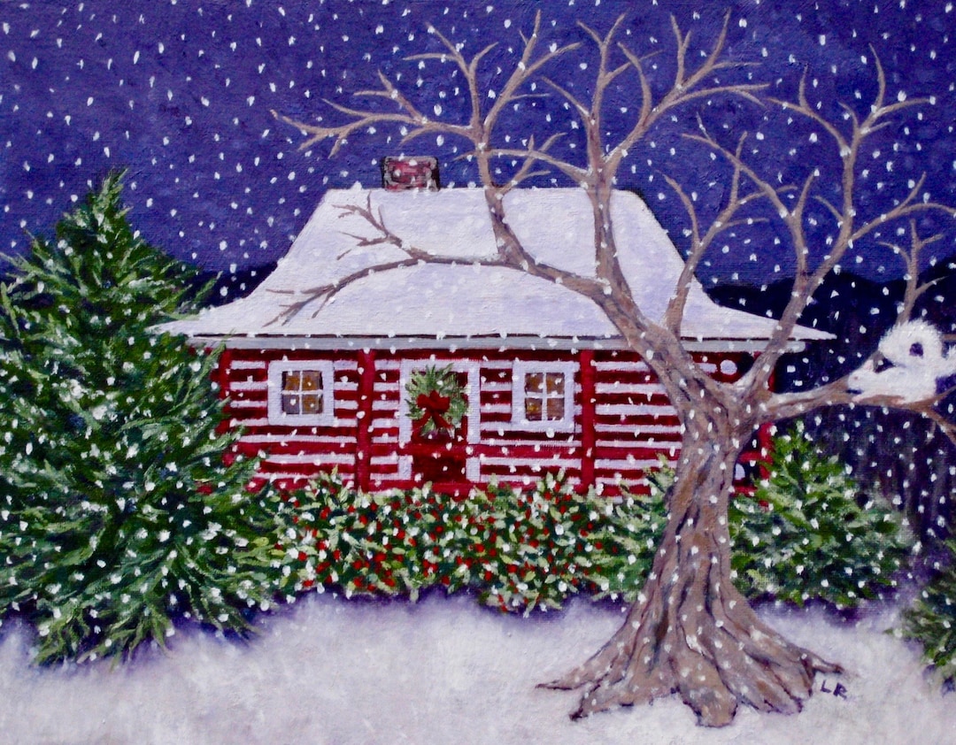 Christmas Card Sets, Cabin in Snow, Winter - Etsy