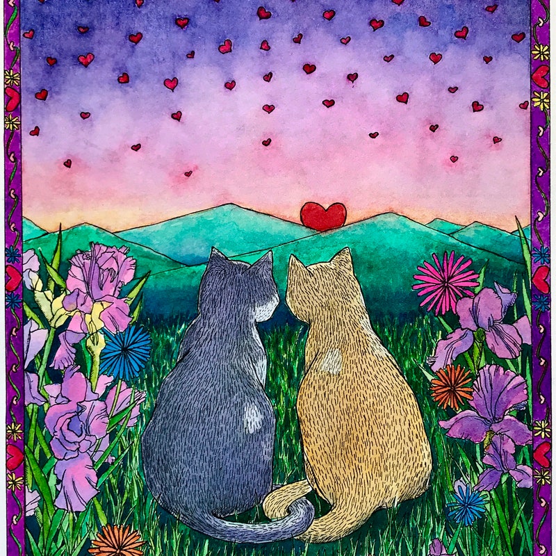 Sunset Valentines Card - Etsy