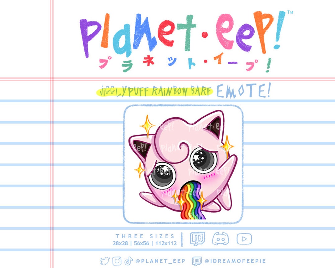 Poki Emote | Jigglypuffrainbowbarf | Rainbow Barf Emote | Twitch Emote ...
