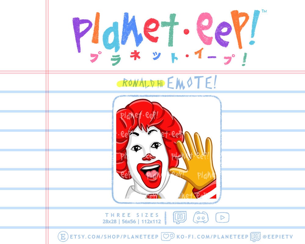 Ronald Emote | Clown Emote | Hi Emote | Twitch Emote | Discord Emote ...