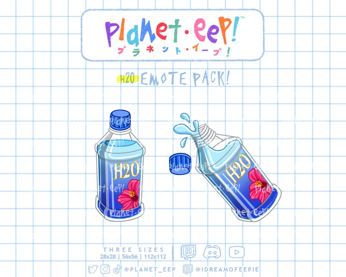 Hydrate Emotes Bottled Water Emotes Drink Emotes Twitch - Etsy Australia
