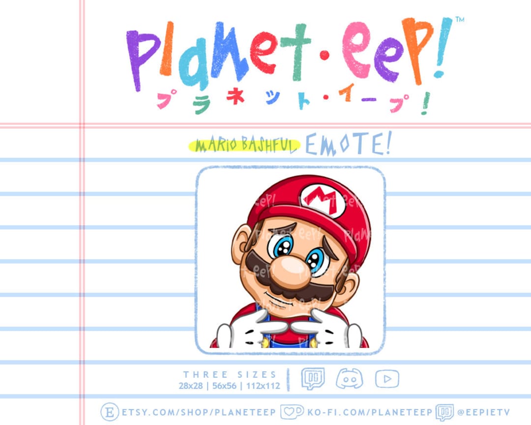 Mario Emote | Bashful Emote | Please Emote | Video Game | Gamer Emote ...