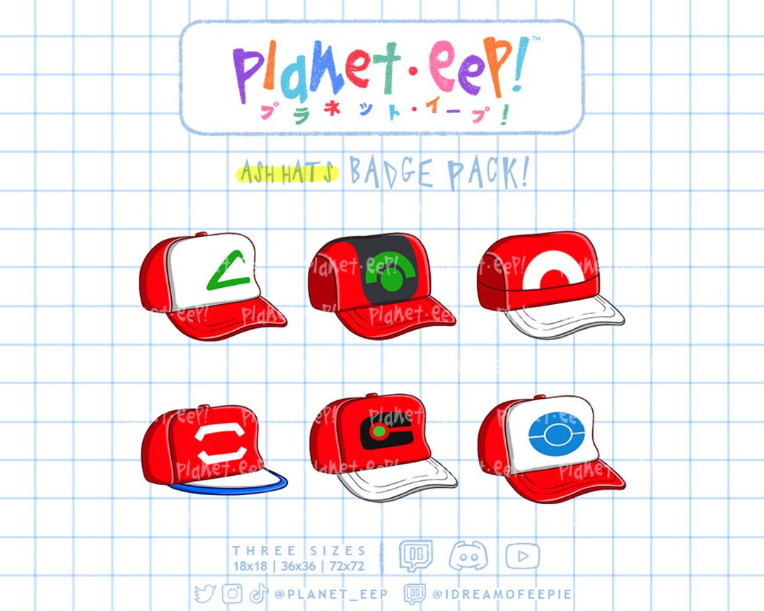 Ash Hat Sub Badges | Ash Sub Badges | Poki Sub Badges | Twitch Sub ...
