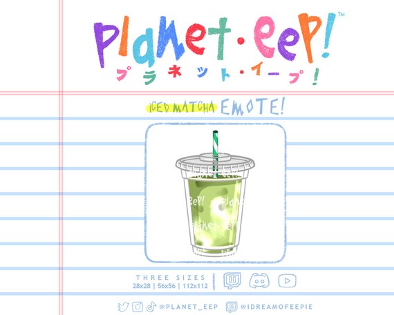 Iced Matcha Emote Green Tea Emote Drink Emote Twitch - Etsy
