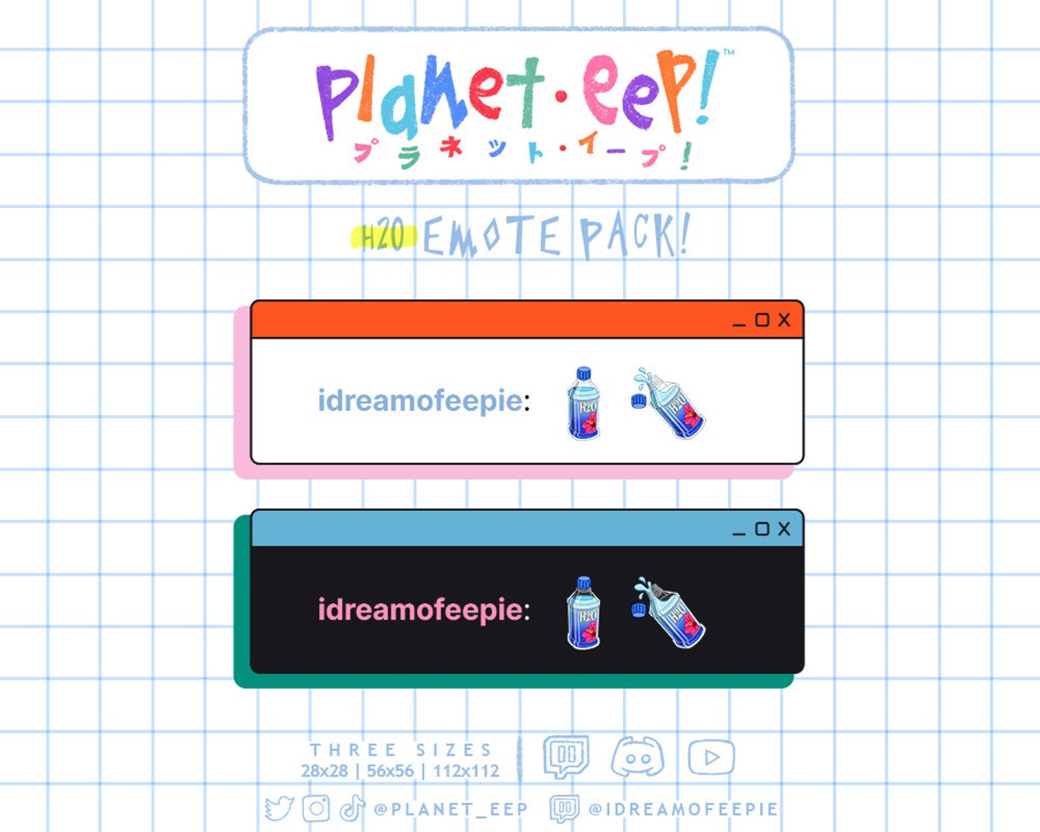 Hydrate Emotes Bottled Water Emotes Drink Emotes Twitch - Etsy