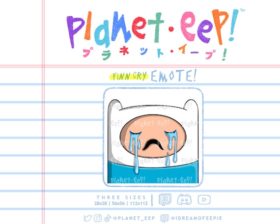 Adventure Emote Finn Emote Cry Emote Twitch Emote - Etsy