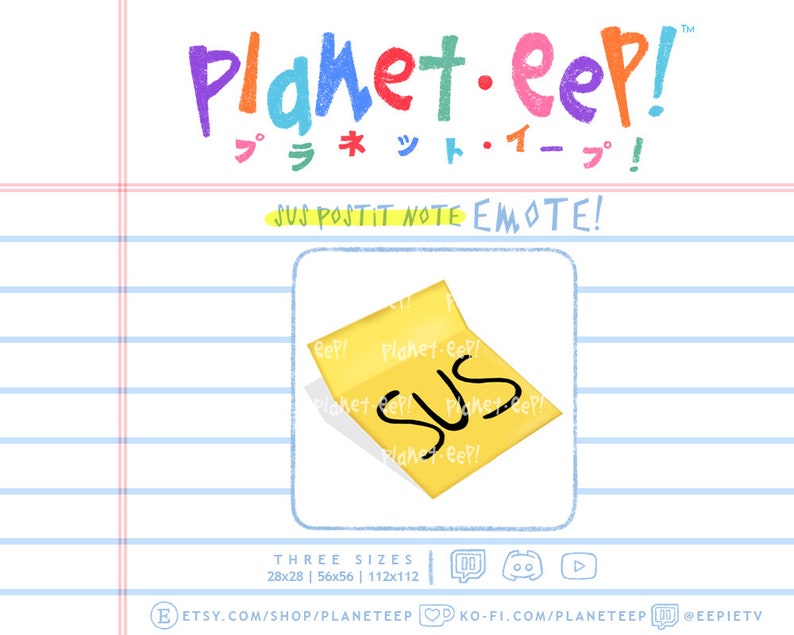 Sus Emote | Imposter Emote | Amongus Emote | Postit Emote | Video Game | Gamer Emote | Twitch ...