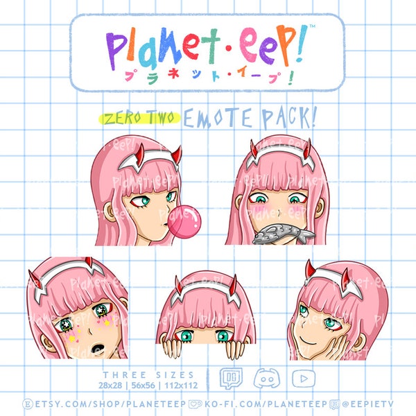 Twitch Zero Two Emotes - Etsy