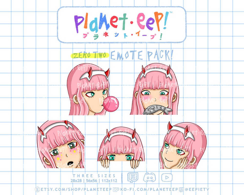 Zero Two Emotes | Darling Emotes | Anime Emote | Pink Hair Emotes ...