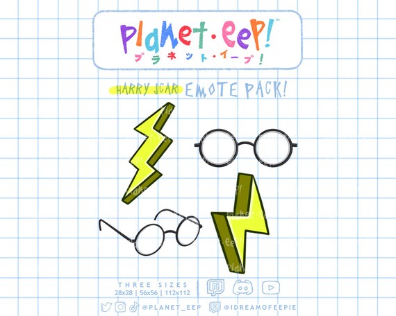 Wizard Emote Harry Scar Emote Lightning Emote Glasses - Etsy Canada