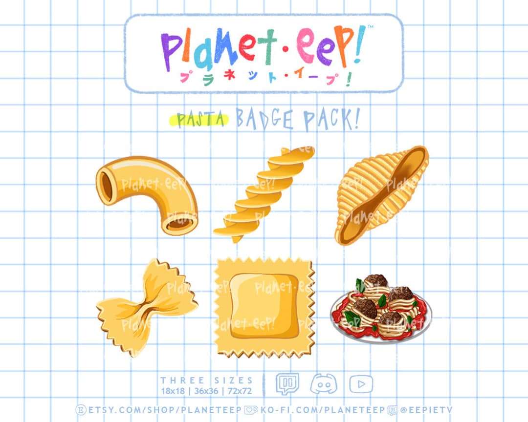 Pasta Badges | Pasta Sub Badges | Pasta Bit Badges | Twitch Badges ...