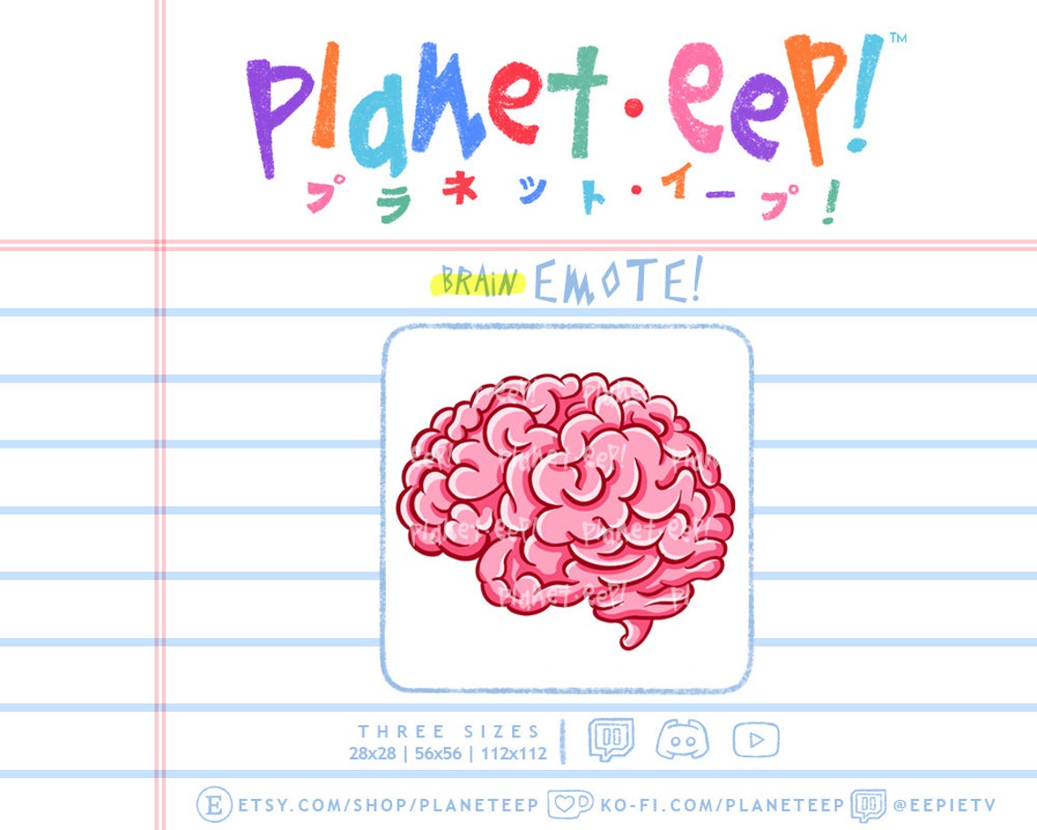 Brain Emote | IQ Emote | Pink Emote | Twitch Emote | Discord Emote ...