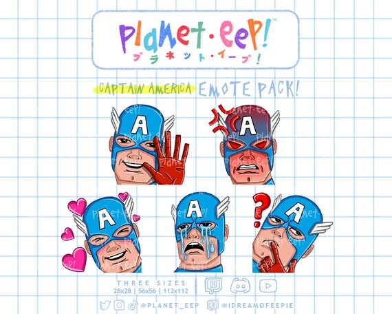 Superhero Emotes Cap Emotes Uww Emote Hi Emote Twitch - Etsy India