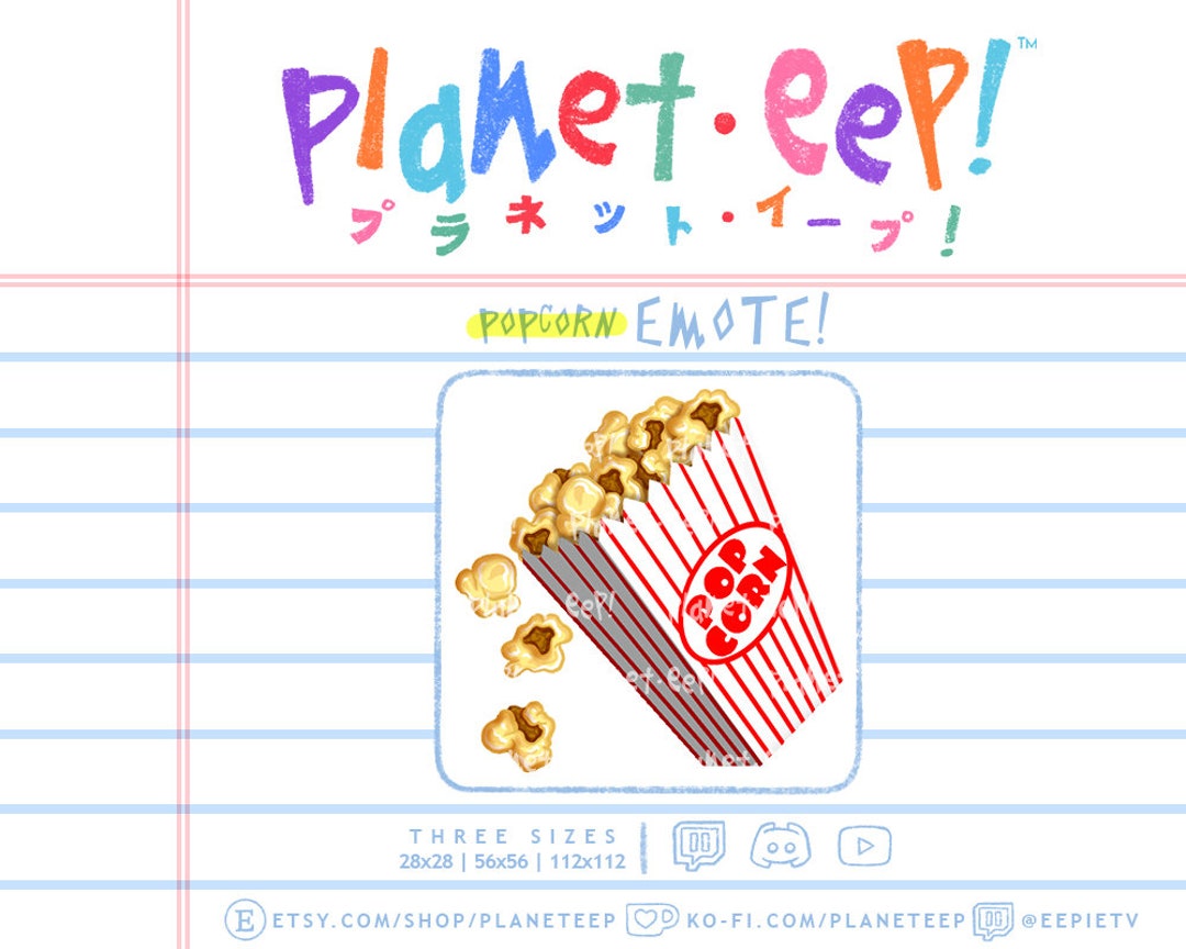 Popcorn Emote | Food Emote | Twitch Emote | Discord Emote | Youtube ...