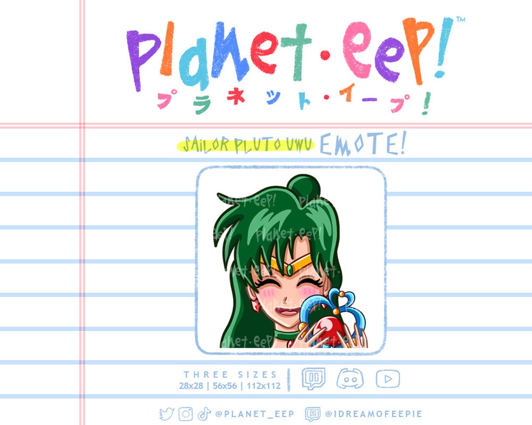 Sailor Soldier Emote | Pluto Emote | Uwu Emote | Anime Emote | Twitch ...
