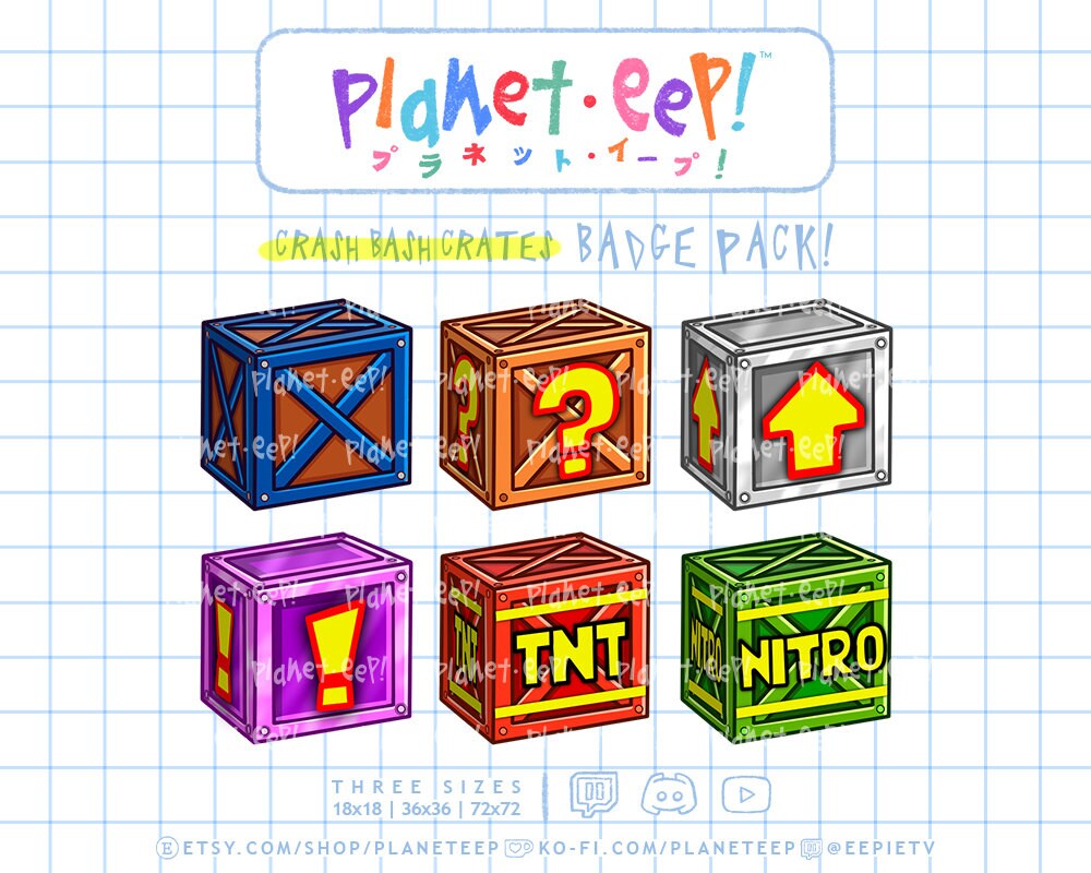 Crash Sub Badges | Bash Sub Badges | Bandicoot Sub Badges | Nitro Crate ...