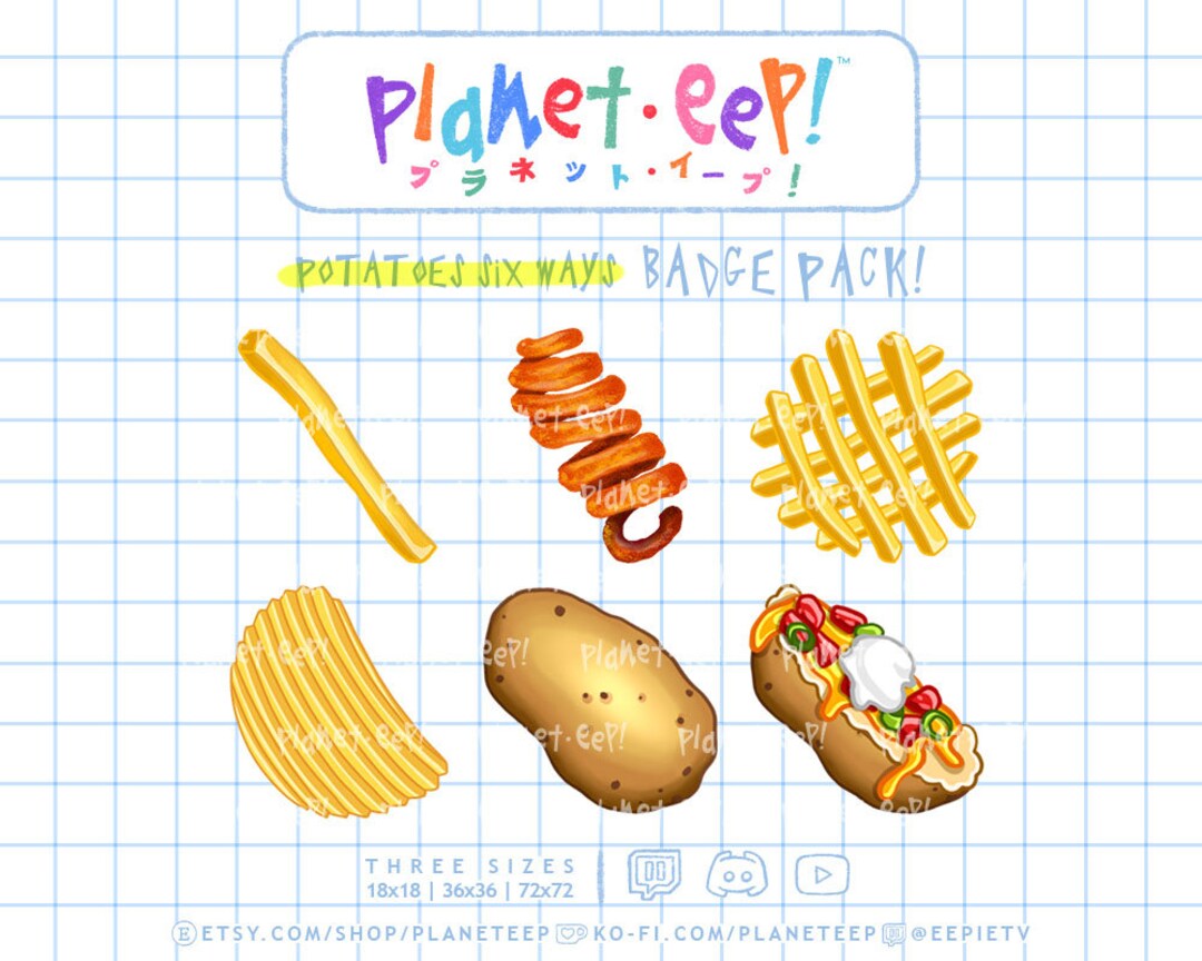 Potato Badges | Potato Sub Badges | Potato Bit Badges | Twitch Badges ...