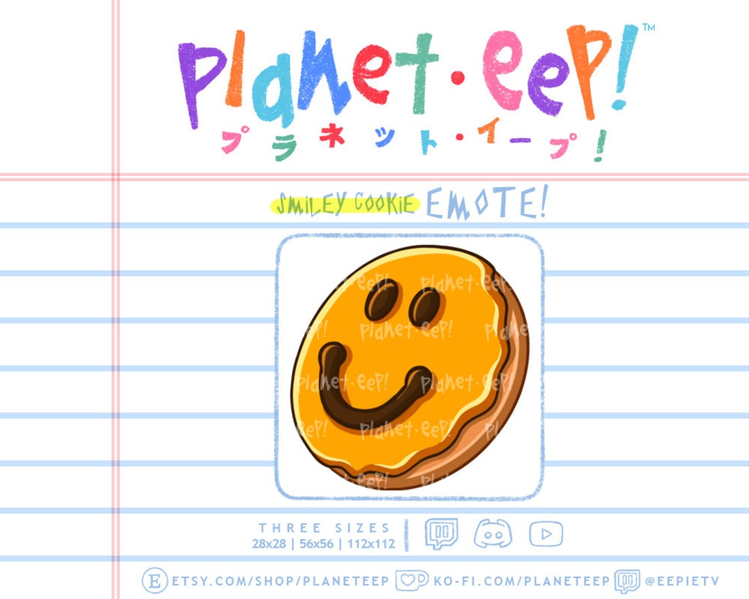 Smiley Emote | Cookie Emote | Dessert Emote | Food Emote | Twitch Emote ...