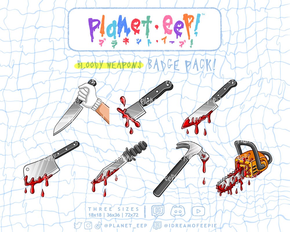 Bloody Knife Sub Badges Halloween Sub Badges Weapon Badges - Etsy