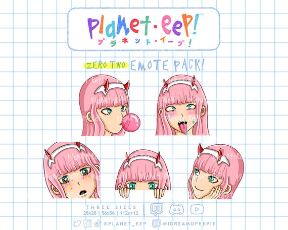 Zero Two Emotes Darling Emotes Anime Emote Pink Hair - Etsy