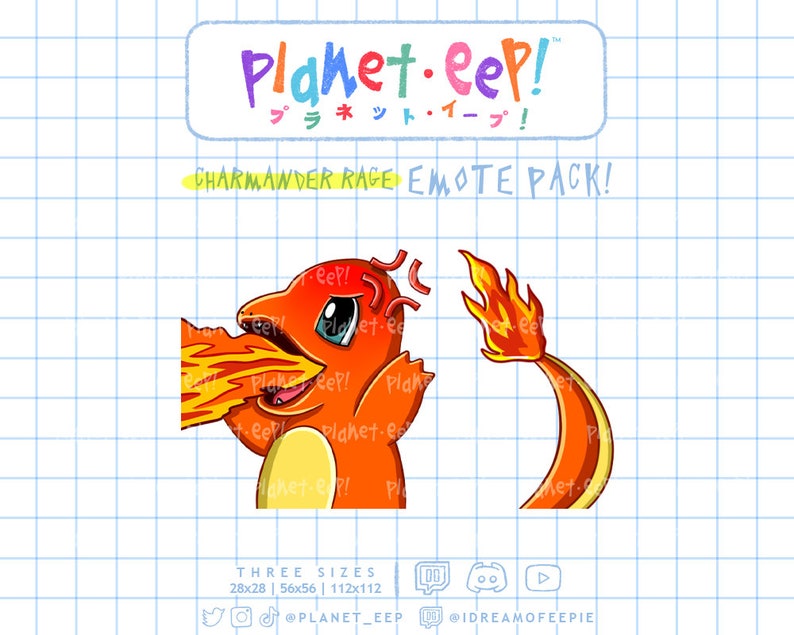 Poki Emotes Charmanderrage Rage Emote Fire Emote Tail - Etsy