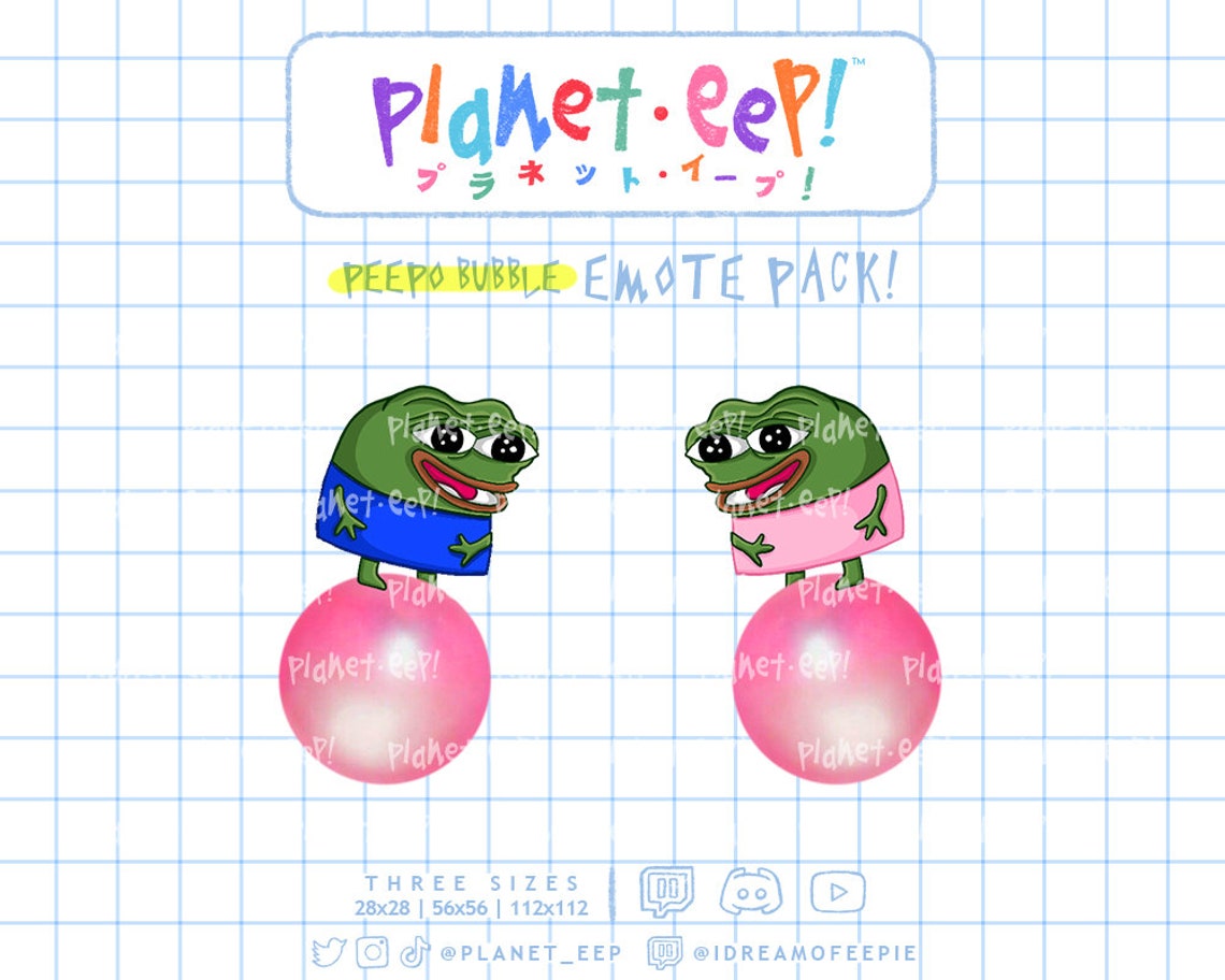 Peepo Emotes Pepe Emotes Meme Emotes Bubblegum Emotes - Etsy Hong Kong