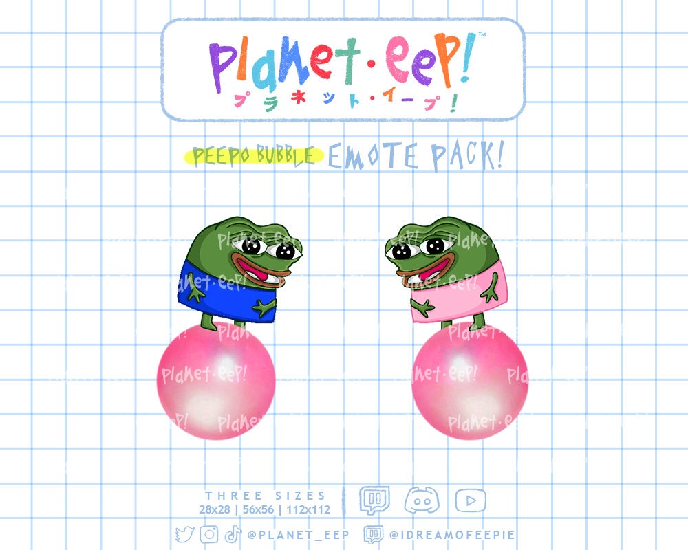 Peepo Emotes Pepe Emotes Meme Emotes Bubblegum Emotes - Etsy Canada