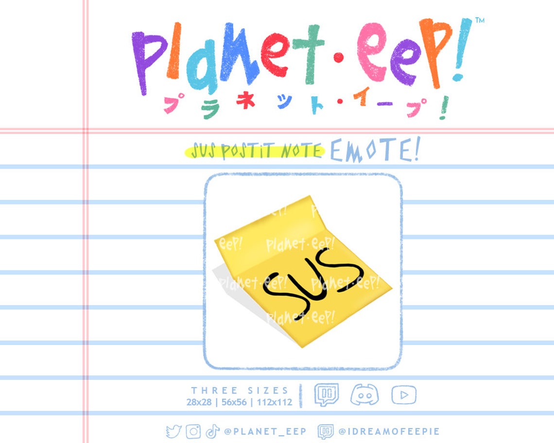 Sus Emote Imposter Emote Amongus Emote Postit Emote - Etsy