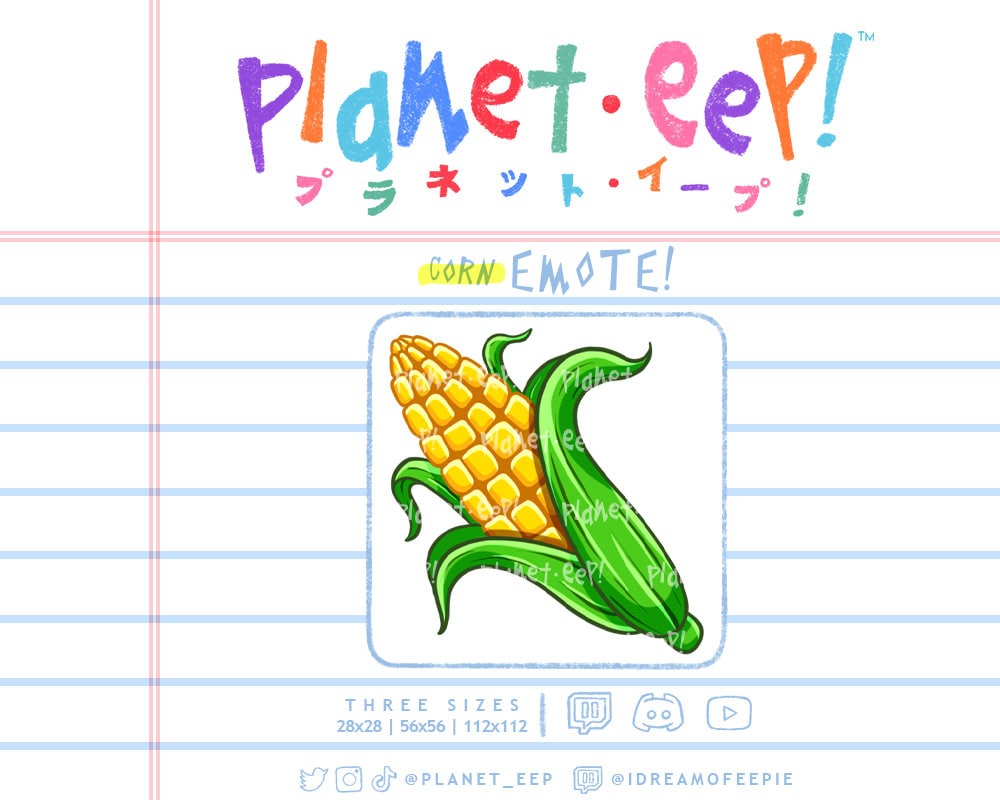 Corn Emote Thanksgiving Emote Food Emote Twitch Emote Discord Emote ...