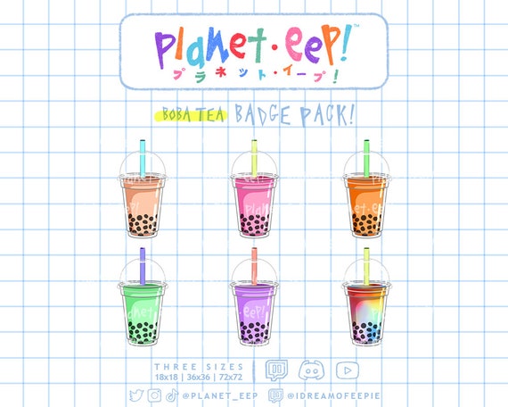 Boba Tea Badges Boba Tea Sub Badges Boba Tea Bit Badges - Etsy