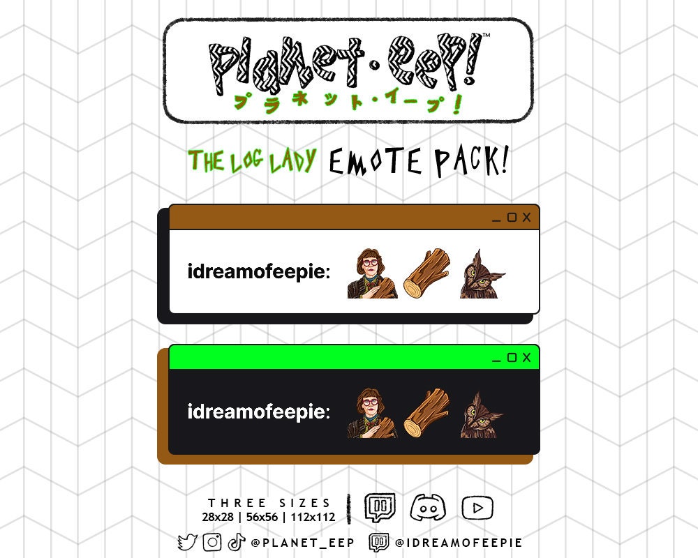 Twin Peaks Emotes | the Log Lady Emotes | David Lynch | Twitch Emotes ...