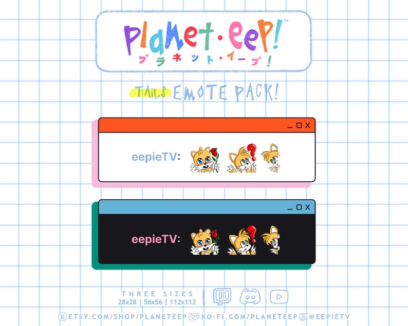 Sonic Emotes Tails Emote Hedgehog Emote Lurk Emote Video Game Gamer ...