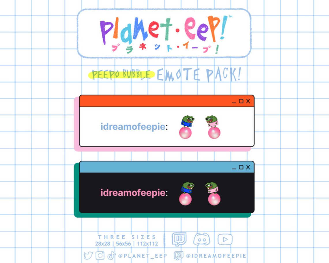 Peepo Emotes Pepe Emotes Meme Emotes Bubblegum Emotes - Etsy