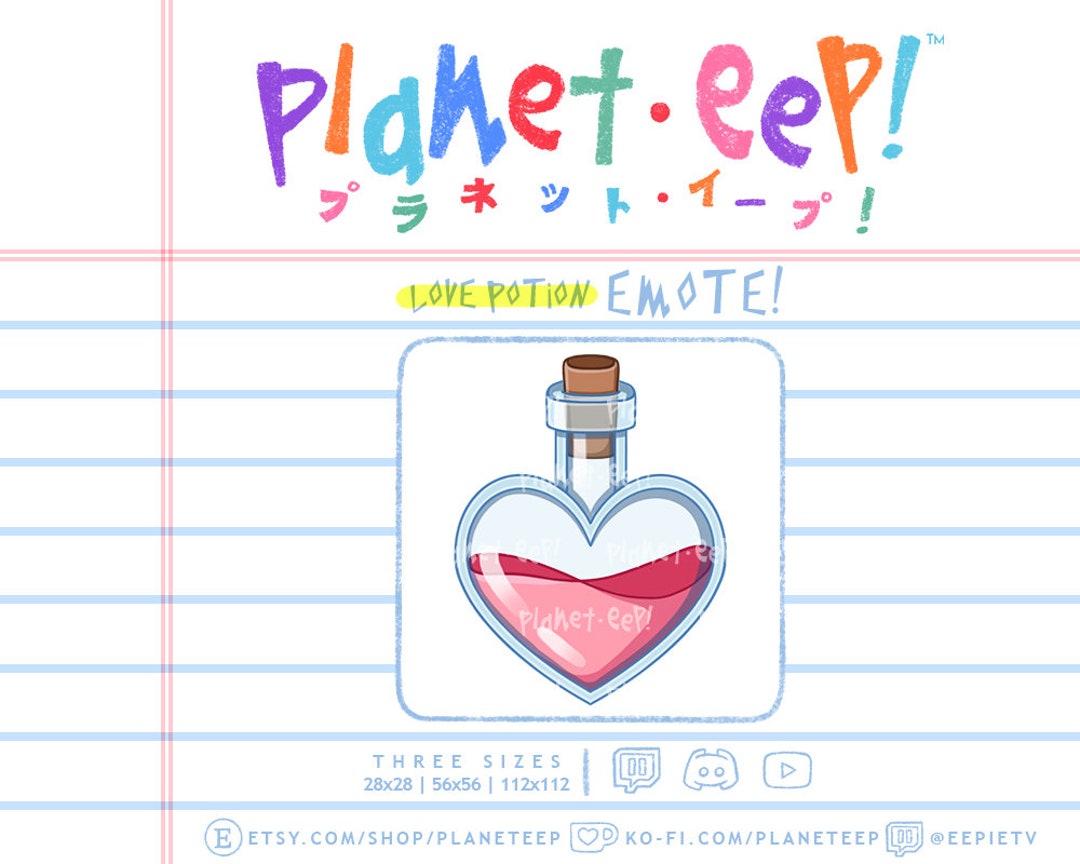 Love Potion Emote | Pink Heart Emote | Twitch Emote | Discord Emote ...