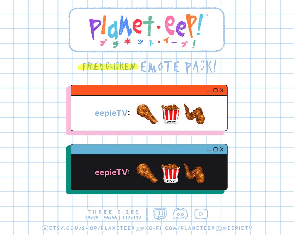 Fried Chicken Emotes | Food Emotes | Twitch Emotes | Discord Emotes ...