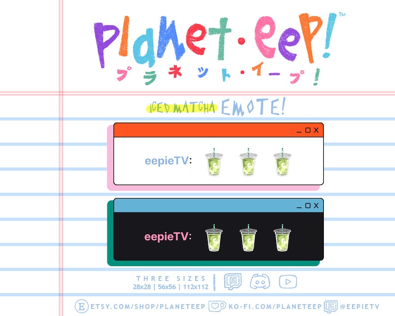Iced Matcha Emote Green Tea Emote Drink Emote Twitch Emote Discord ...