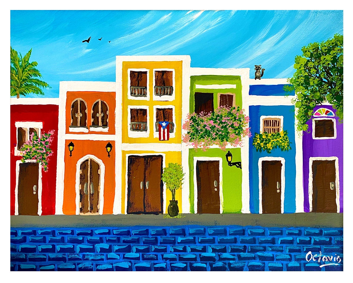 Casitas del Viejo San Juan Coloridos Edificios Históricos - Etsy España