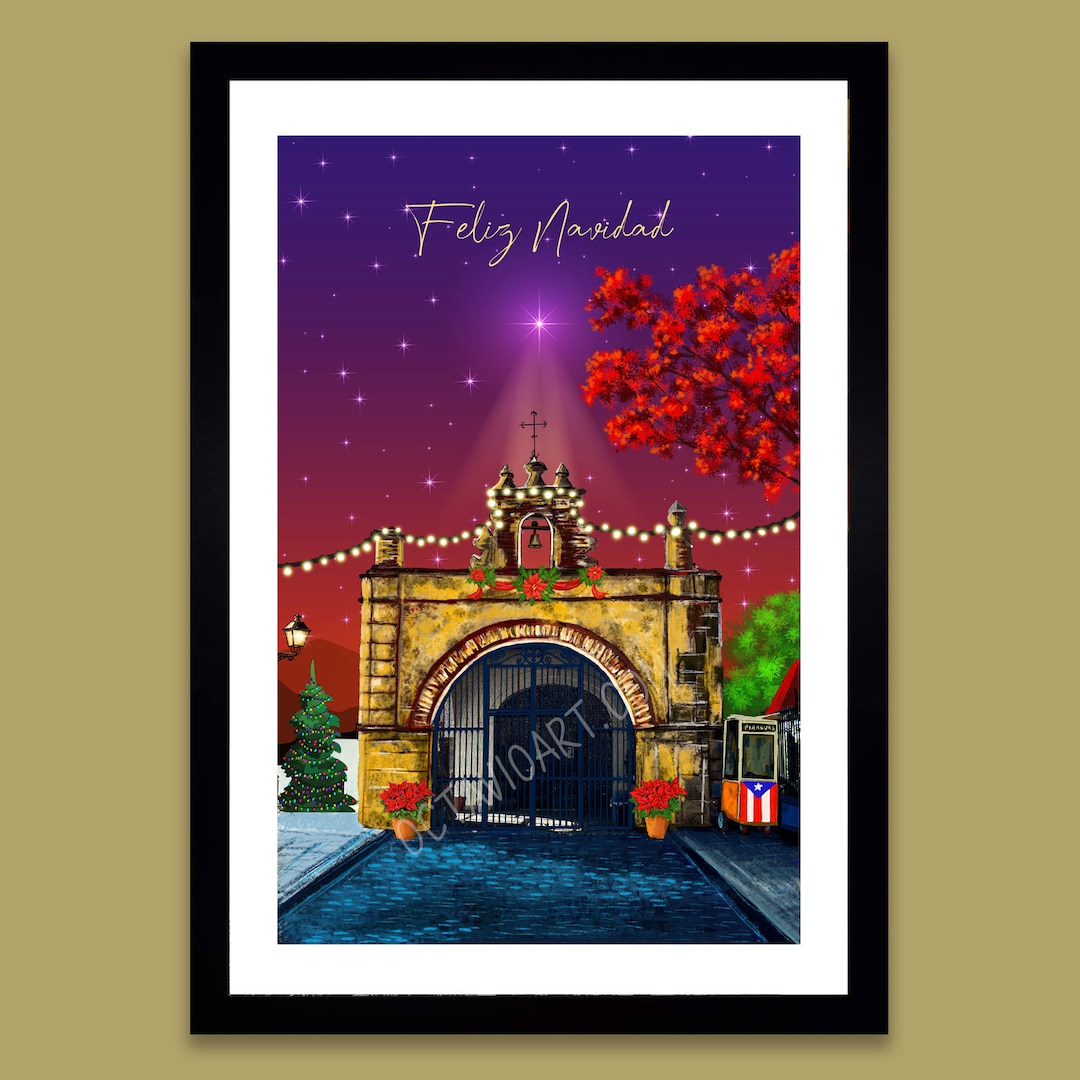 Puerto Rico Christmas Scene Wall Art Print: Navidad En El Viejo San ...