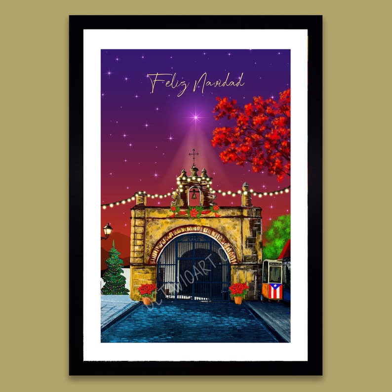 Puerto Rico Christmas Scene Wall Art Print: Navidad En El - Etsy