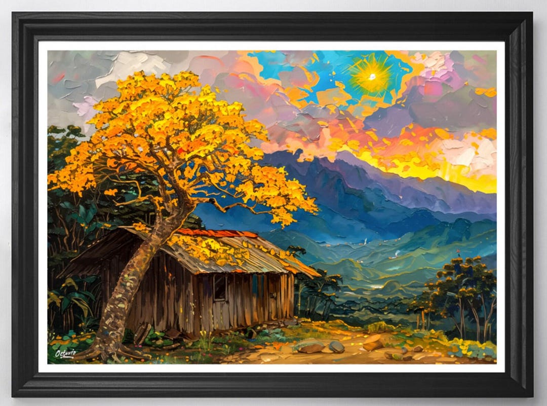 Yellow Flamboyant Tree Canvas Print: Puerto Rico Landscape Art - Etsy