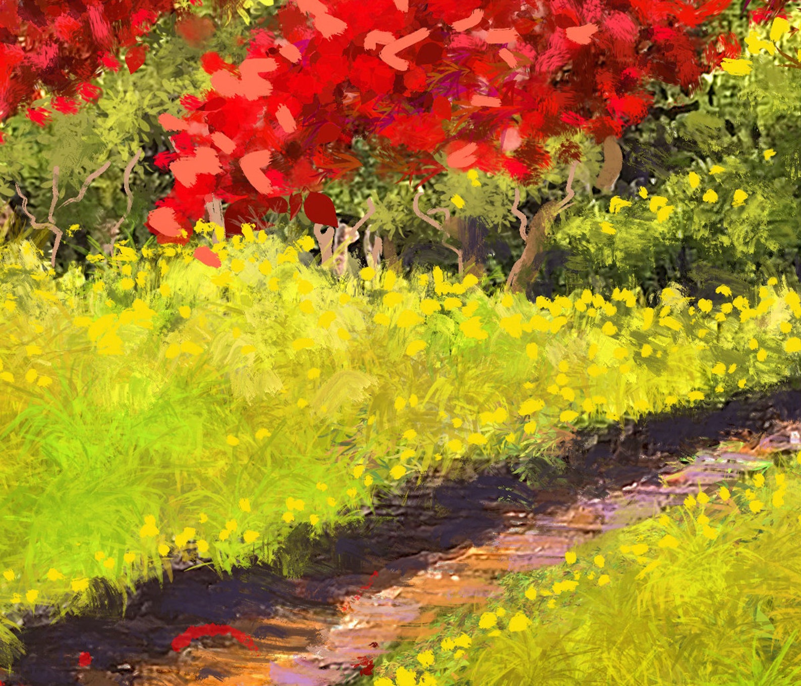 Red Flamboyant Tree Giclée Print: Puerto Rico Landscape Art - Etsy