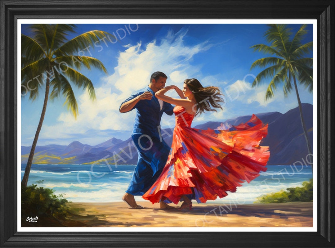 Salsa Dance Beach Print: Caribbean Art, Puerto Rico Landscape (not ...